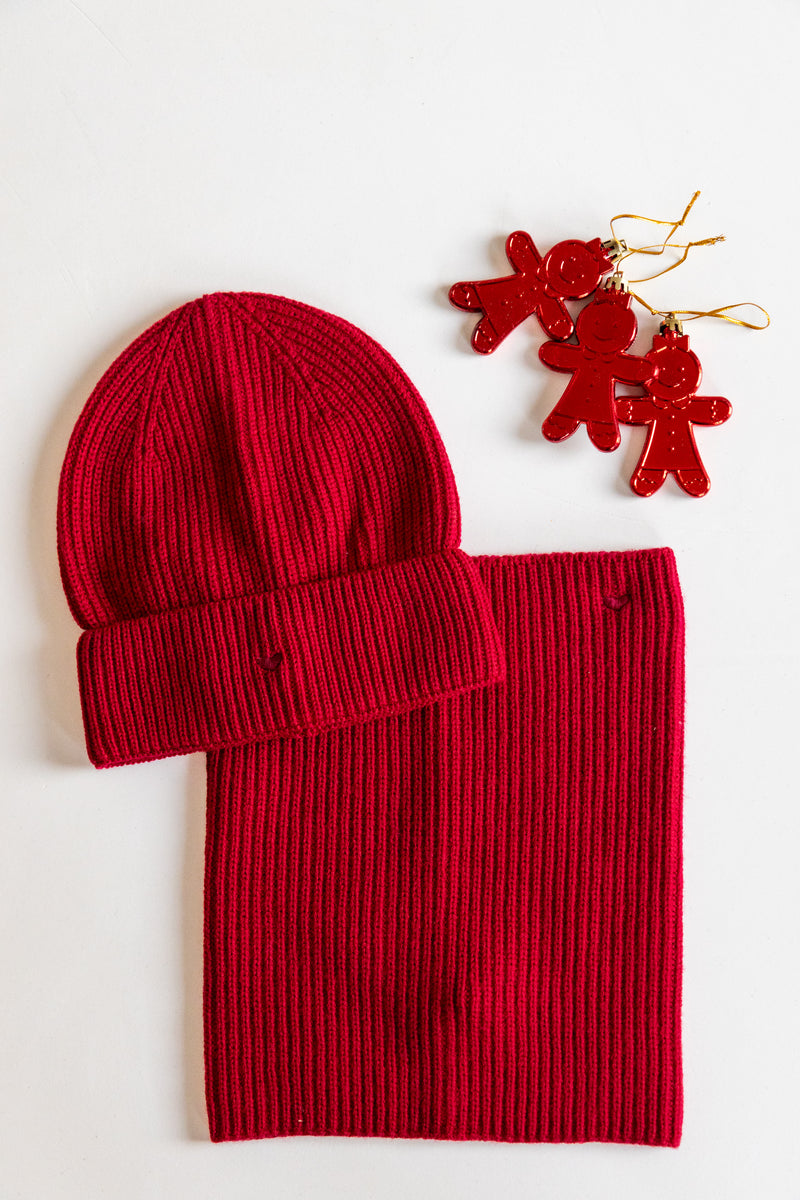 love HEART beanie wool KIDS - red | ella and rapha – antwerp – ella and rapha - antwerp