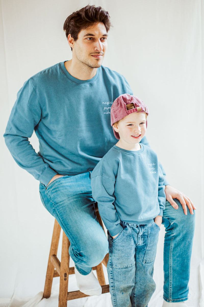 elle and rapha - twinning sweaters - petrol PAPA – ella and rapha - antwerp