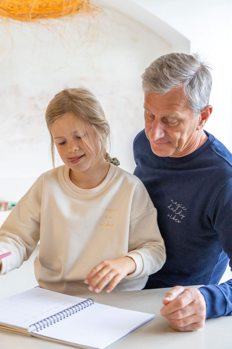 elle and rapha - twinning sweaters - midnight blue DADDY – ella and ...