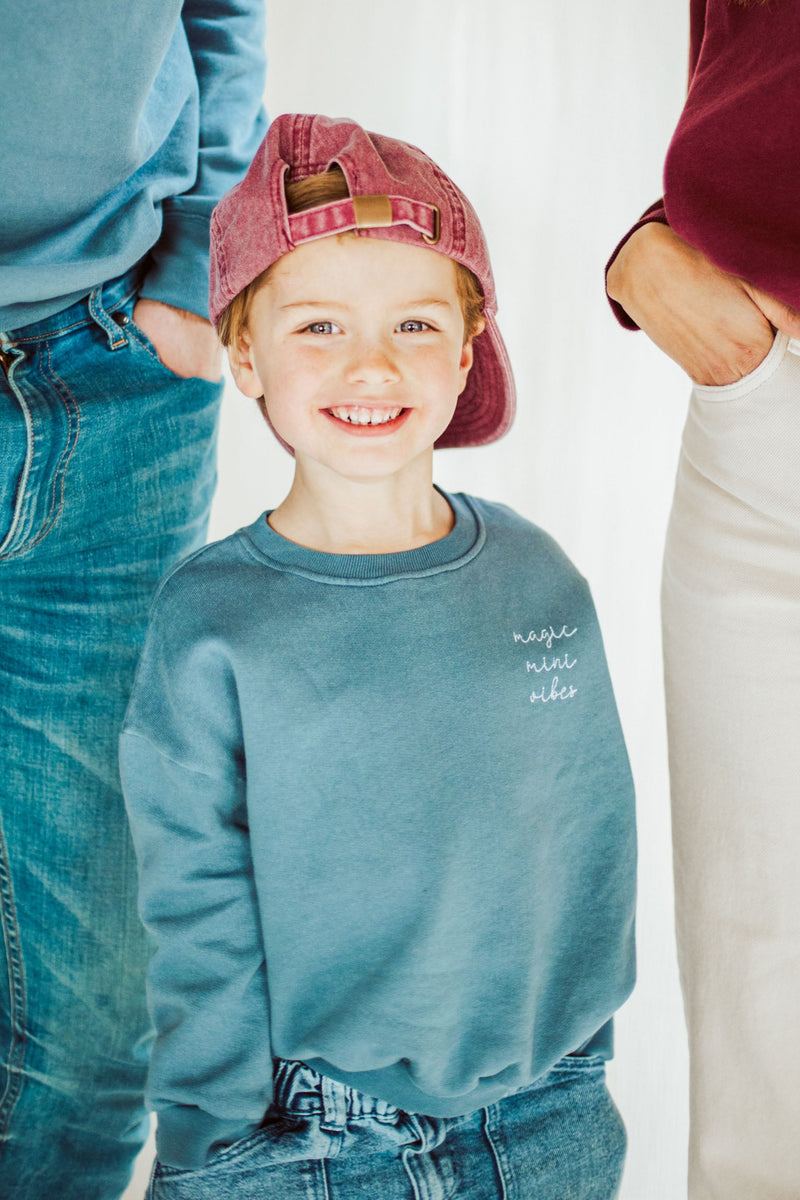 elle and rapha - twinning sweaters - petrol blue MINI (loose fit ...