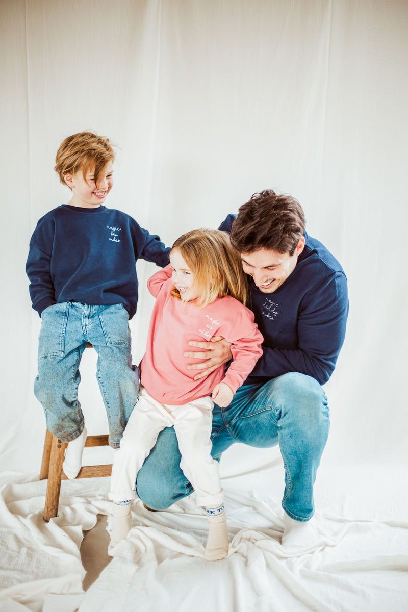 elle and rapha - twinning sweaters - midnight blue BRO (loose fit ...