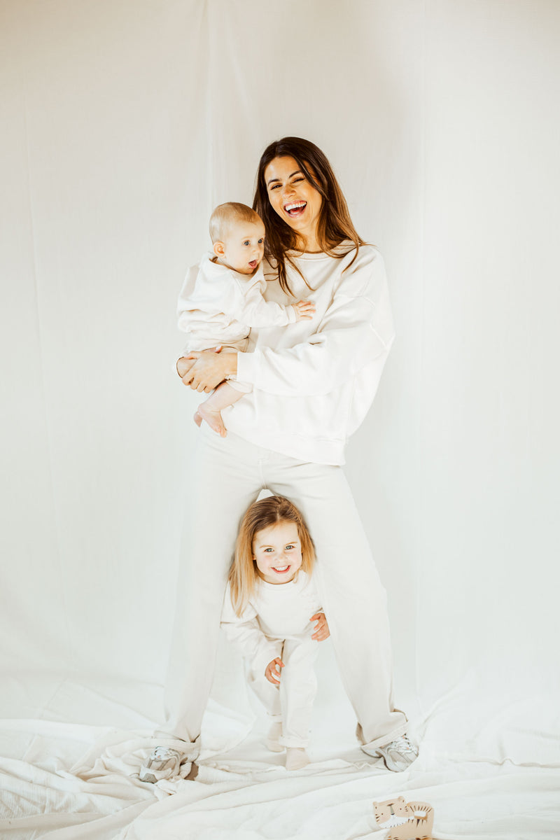 elle and rapha - twinning sweaters - ivory SIS loose fit – ella and ...